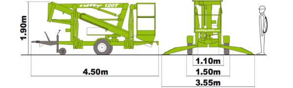 Elevated Work Platform (EWP) trailer mounted 12.2m (10.2 platform heig ...