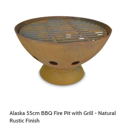 Fire Pit Alaska 550mm BBQ - Rust Finish – Plateau Landscape Supplies ...